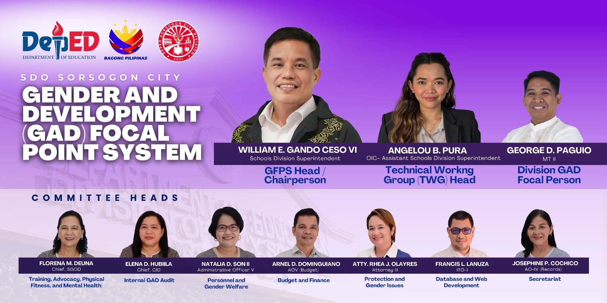 DepEd Sorsogon City Reconstitutes Gender and Development Focal Point ...